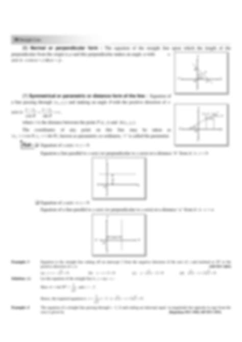 SOLUTION Iit Jee Main Maths Notes For Straight Line Theory Studypool