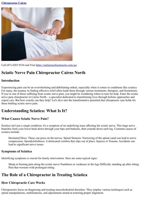 Ppt Sciatic Nerve Pain Chiropractor Cairns North 07 4285 9534