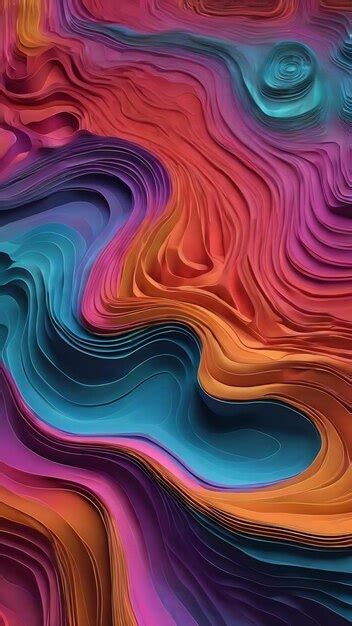 Premium Photo Abstract Gradient Topographic Contour Lines 3d Illustration