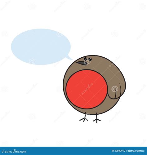 Cartoon Robin With A Speech Bubble Stock Vector Illustration Of