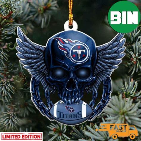 Nfl Tennessee Titans Skull Custom Shaped Ornament