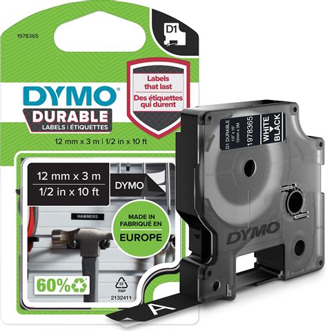 Dymo Original D1 Etikettenband Schwarz Auf Weiß 12 Mm X 7 M