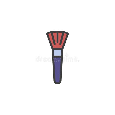 Makeup Brush Filled Outline Icon Stock Vector Illustration Of Brush