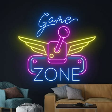 Handmadetneonsign Game Zone Led Sign Arcade Neon Sign Wall Decor