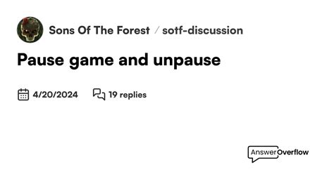 Pause Game And Unpause Sons Of The Forest