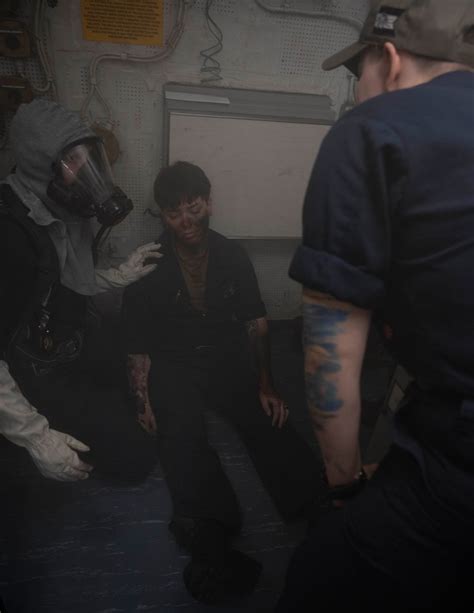 Dvids Images Nimitz Sailor Assesses Casualty During Class Bravo Fire Drill Image 7 Of 16