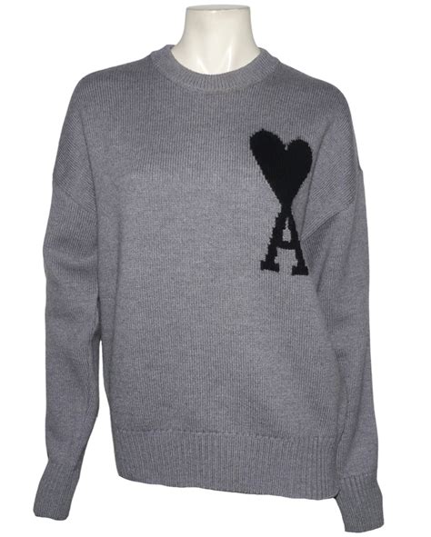 Depot Vente De Luxe En Ligne Ami Paris Occasion Pull Ami Coeur Gris