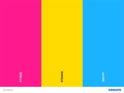 Pansexual Pride Flag Color Palette Pan Flag Hex Codes Pansexual Flag