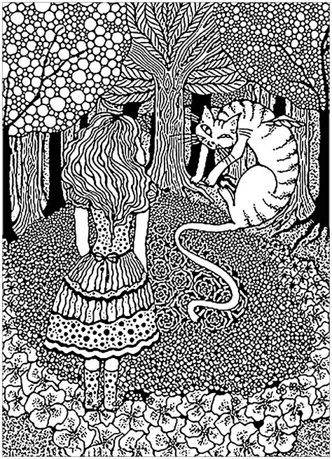Alice In Wonderland Trippy Coloring Pages