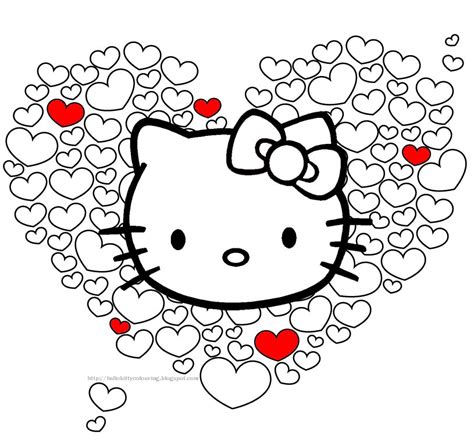 Hello Kitty Hearts Coloring Pages