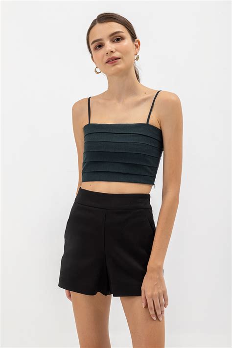 Juliet Pleated Camisole Crop Top Love And Bravery