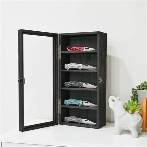Ikee Design® Wall Mounted Wooden Display Case With Tempered Glass Door