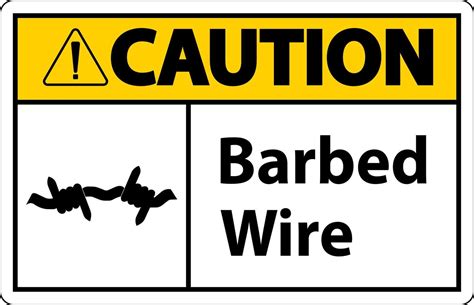Caution Sign Barbed Wire On White Background 18840687 Vector Art At