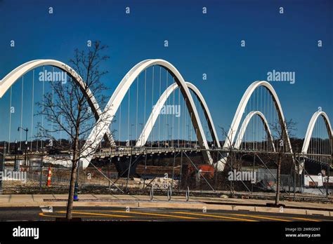 Arches Of The Fredick Douglass Memorial Bridge In Washington Dc Stock