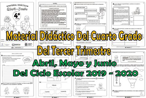 Material Didáctico Del Cuarto Grado Del Tercer Trimestre De Los Meses