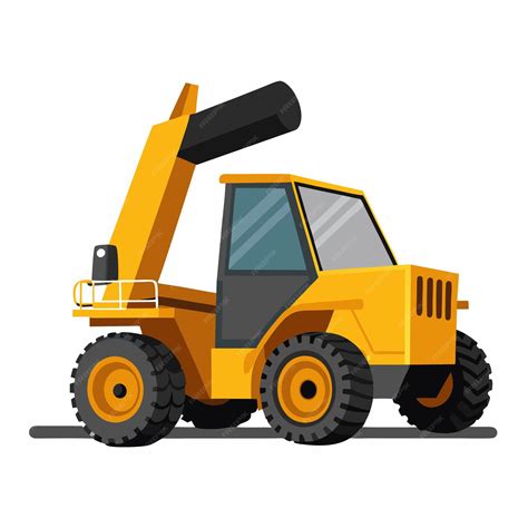 Premium Vector Telehandler Clipart Cartoon Style Vector Illustration