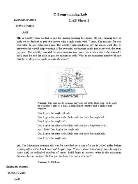 C Programming Lab Exercises And Solutions Pdf Integer Computer
