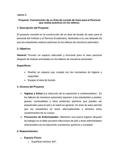 Proyecto Ustl 2024 Pdf Higiene