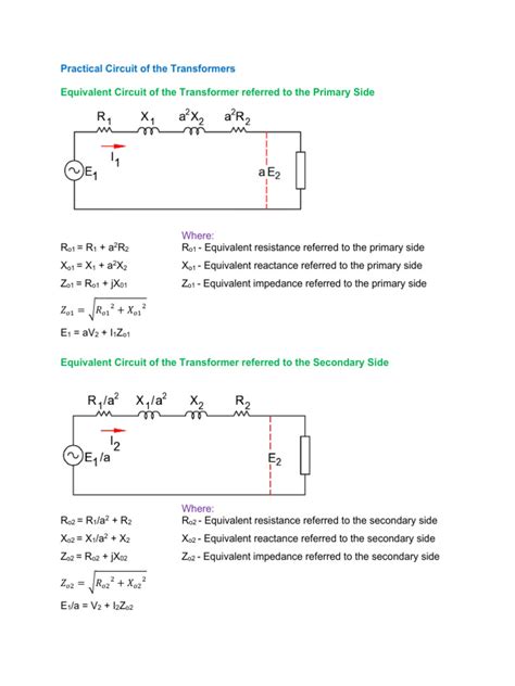 Practical Circuit Of The Transformers Pdf Electrical Impedance