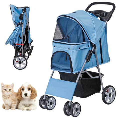 Pindee Dog Stroller Stroller For Catsdogs With Detachable Carrier For