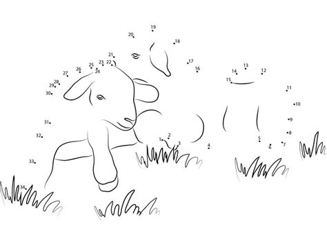 Cute Lamb Dot To Dot Free Download And Print For You