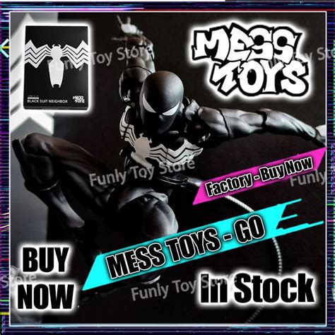 In Stock Mess Toys Spider Man Symbiote Spiderman Messtoys Black Suit N