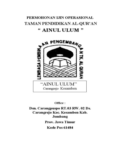 Proposal Ijop Tpq Ainul Ulum Pdf