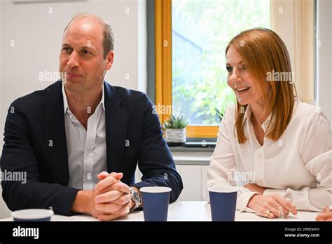 The Prince Of Wales And Geri Horner During A Visit To Maindee Primary School In Newport
