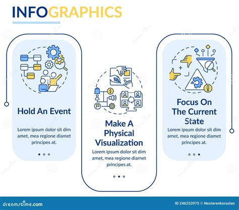 Value Stream Mapping Practices Blue Rectangle Infographic Template