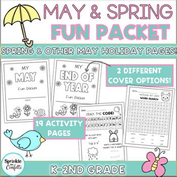 May Fun Packet K 2nd Grade Spring Activities Holidays Fast