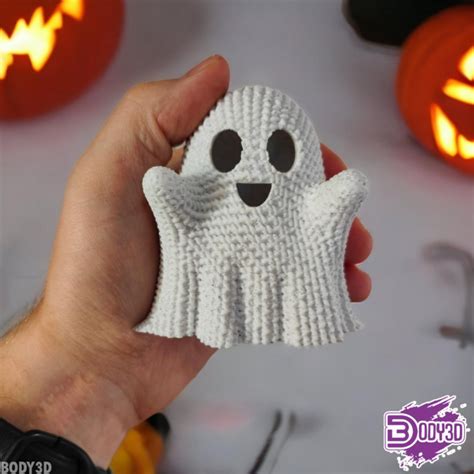 3d Printable Crocheted Ghost And Keychain By Body3d