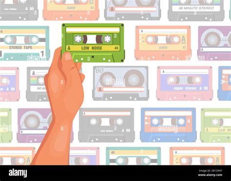 Hand Holding Cassette Cartoon Illustration Stock Vector Image And Art Alamy