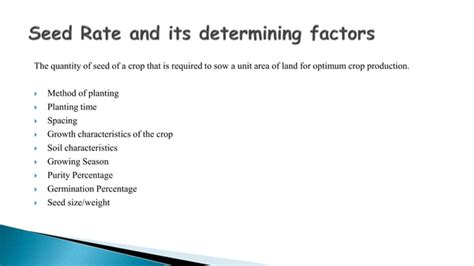 Seed Rate Of Major Millets Pptx