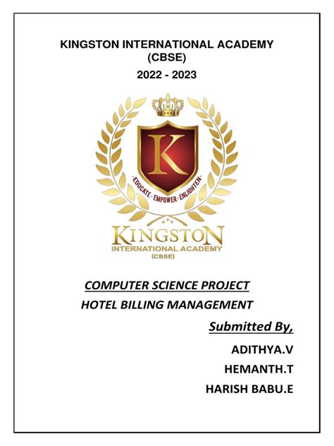 Hotel Management Billing Computer Project Pdf Data Management