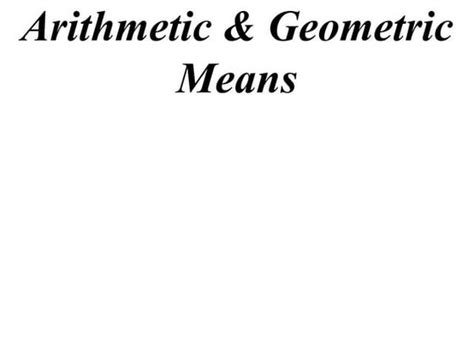 Geometric Sequences And Geometric Means Pptx