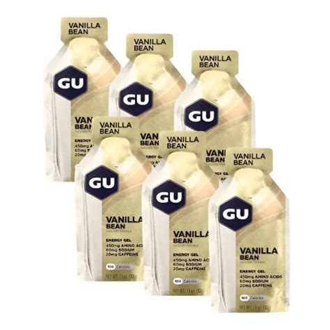 Gu Energy Energy Gels Vanilla Bean With Caffeine Size Pack Of 6