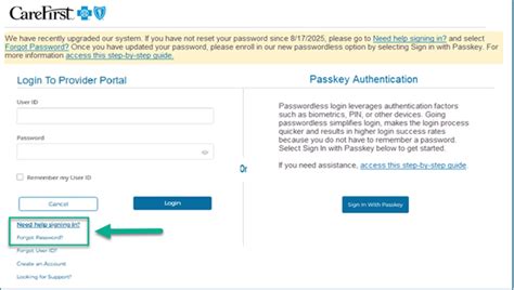 Reminder Required Password Reset Starting August 17 2025 For The Carefirst Bluecross