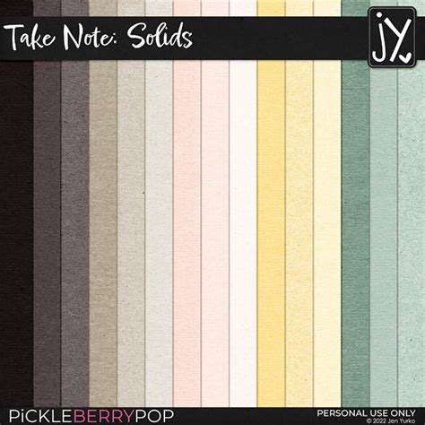 Take Note Solid Papers By Jen Yurko