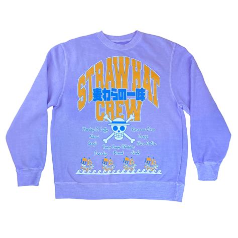 One Piece Staw Hat Crew Names Purple Crew Sweatshirt Crunchyroll