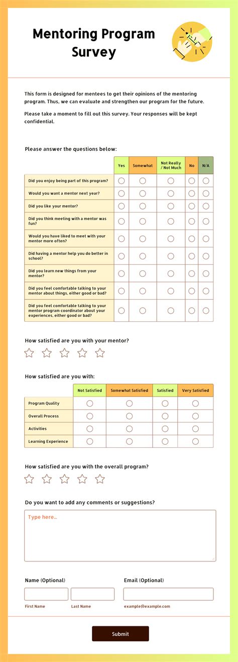 Mentoring Program Survey Form Template Jotform