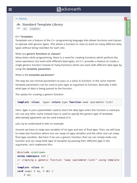 Standard Template Library Hackerearth Pdf Array Data Structure
