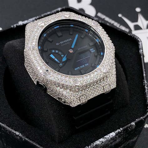 775 Carat Vvs Moissanite Iced Out G Shock Ga2100 Hip Hop Custom Watch