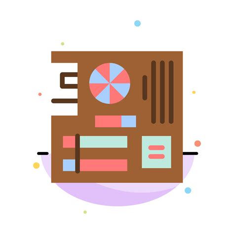 Board Computer Main Mainboard Mother Abstract Flat Color Icon Template