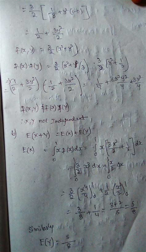 Solved There Are Two Service Lines The Random Variables X And Y