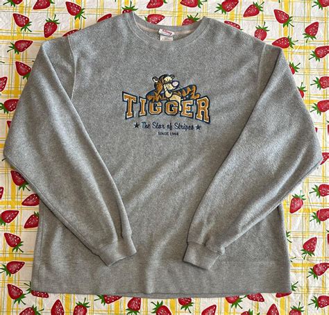 The Disney Store Tigger The Star Of Stripes Fleece Sweatshirt Etsy