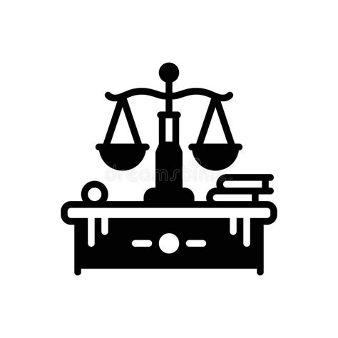 Black Solid Icon For Legal Lawful And Court Stock Illustration
