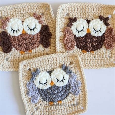 Owl Granny Square Free Crochet Pattern • Raffamusadesigns Crochet