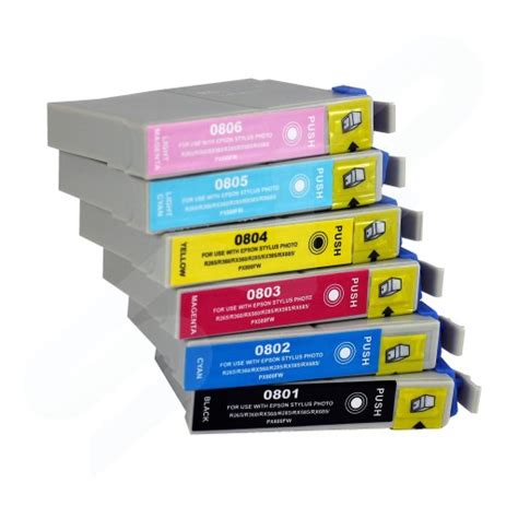 Epson R265 R360 Rx560 Boxed Set Of 6 Cartridges 801 806