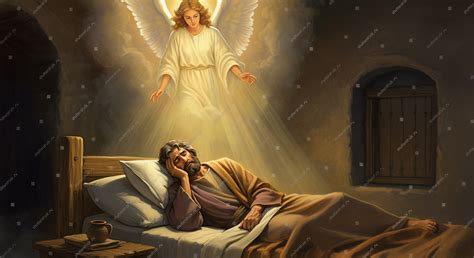 「biblical Illustration Joseph Sleeping On Bed」のai生成画像、2546082993