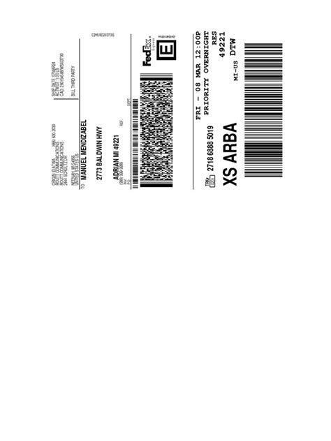 Fedex Label Pdf
